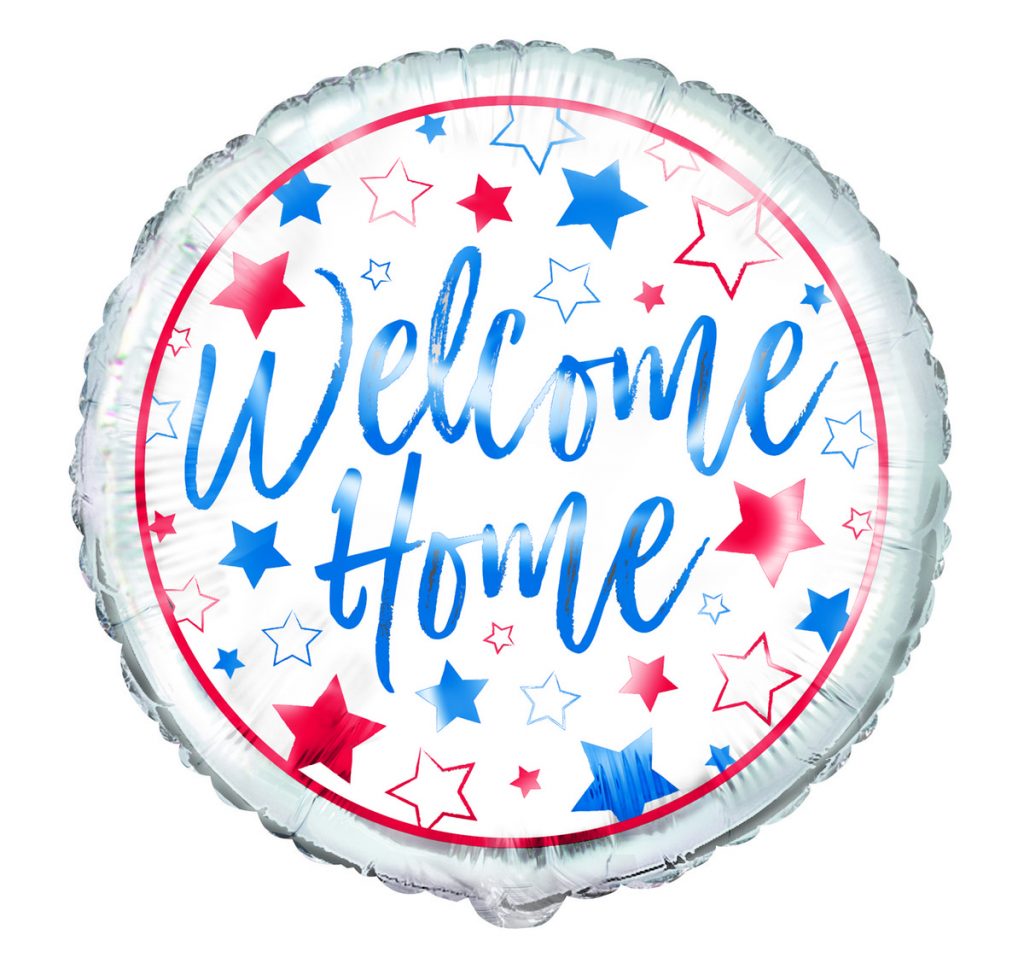 RED, WHITE, BLUE WELCOME HOME 45CM (18") FOIL BALLOON - EC Living
